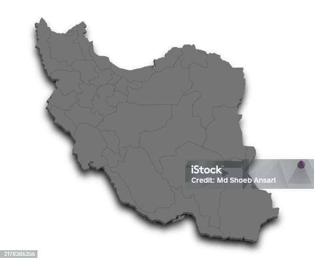 3d Map Of Iran Country With Color Middle East Ir Iran Country Map