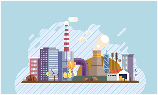 Industrial Pollution Vector Trash Emission Is Overlooked Aspect