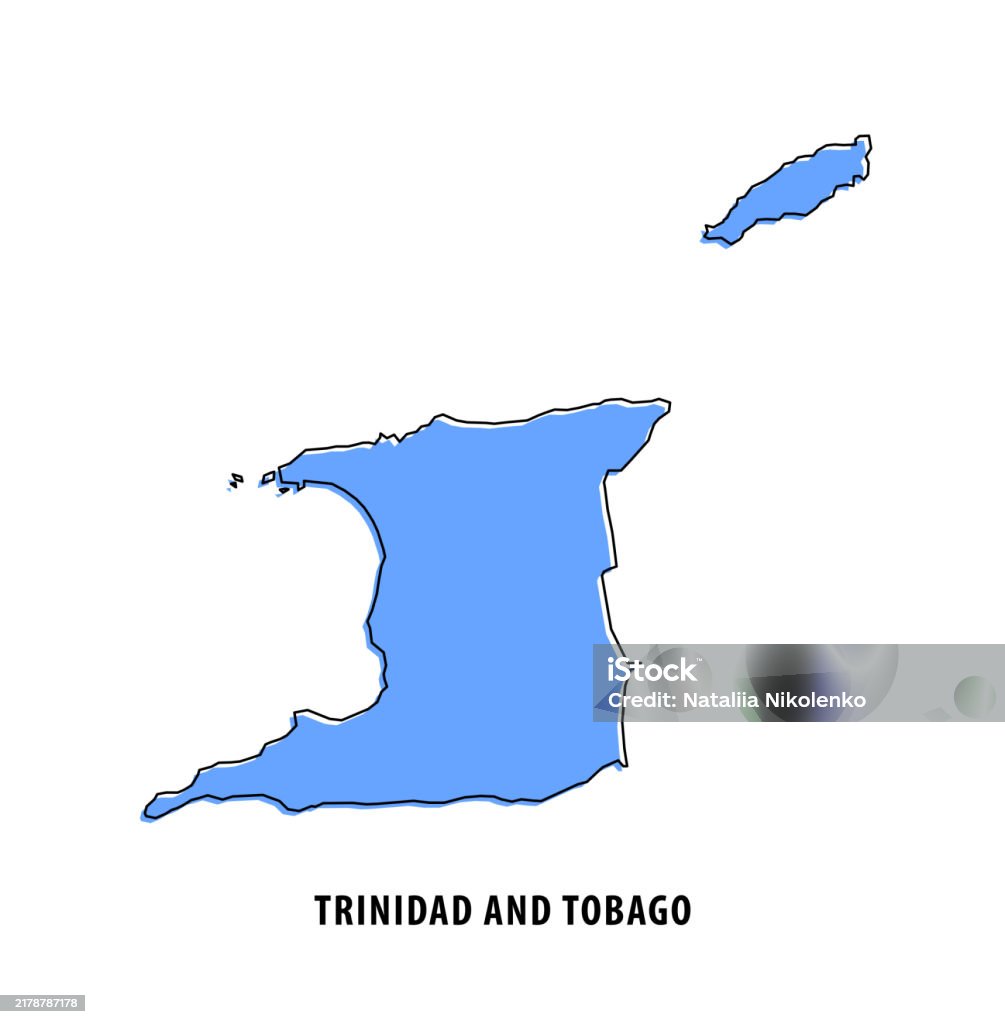 Trinidad And Tobago Blue Sketch Map Stylized Simple Outline Map Icon ... Trinidad And Tobago Blue Sketch Map Stylized Simple Outline Map Icon ...