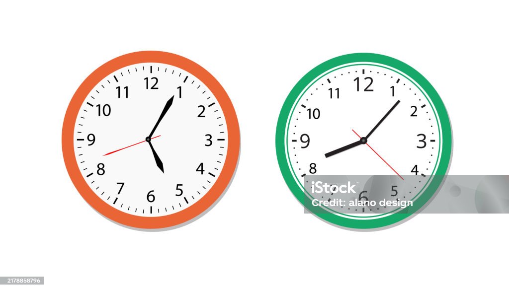 Wall Clock Clock Face Analog Clock Time And Clock Icon Vector Illustration Stock Illustration