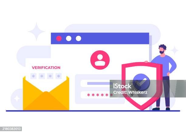 Twostep Verification Flat Illustration Vector Template Otp Authentication Password Onetime