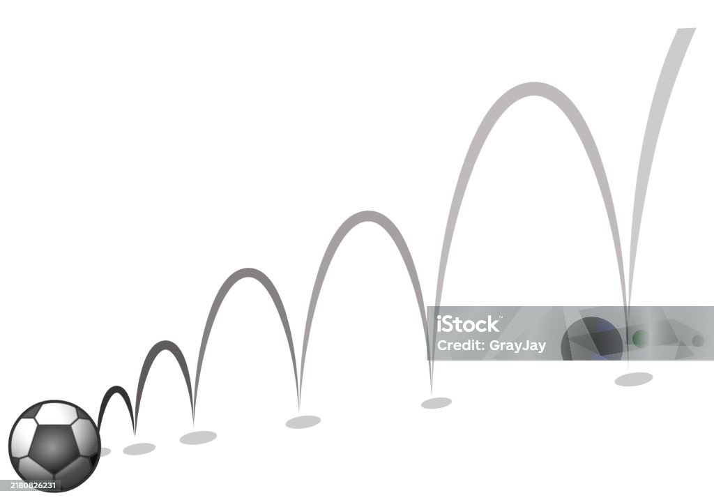 Bouncing Ball Quadratic Graph In Physics Projectile Motion Parabolic Curve Trace Soccer Ball