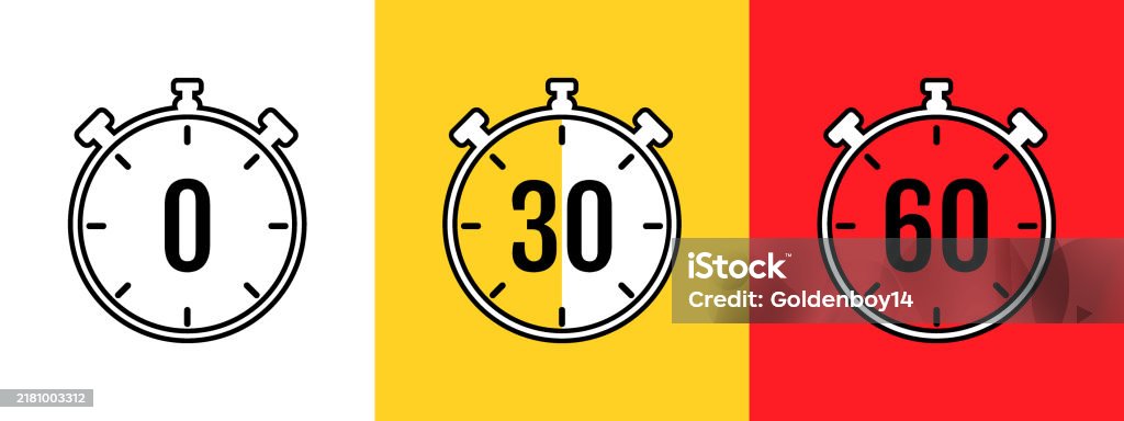 Set Of Timer Stopwatch With Different Colors Icons Countdown Timer