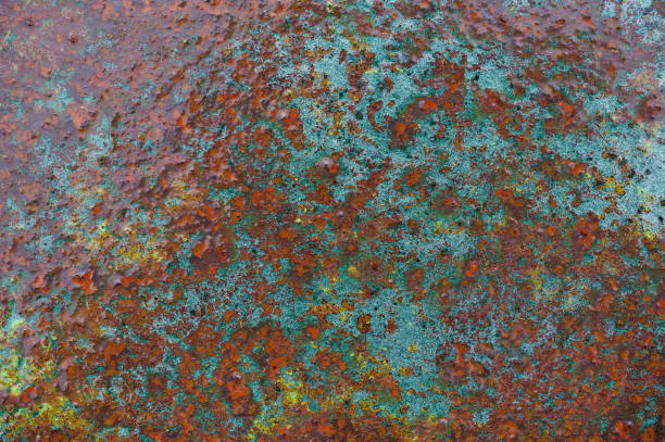 Free picture: Mossy cast iron rusty metal panel texture close-up