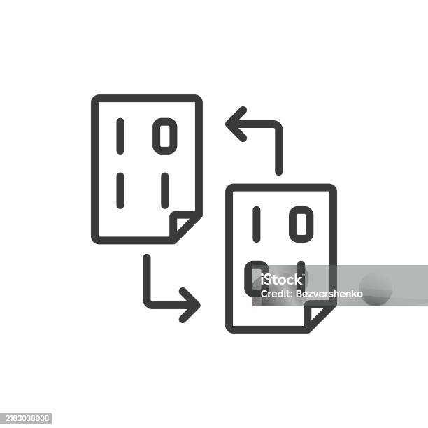 Code Converting Icon In Line Design Code Converting Transformation Data ... Code Converting Icon In Line Design Code Converting Transformation Data ...