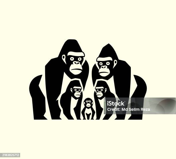 Monkey Family Mother Father Daughter Son Logo Stock Illustration ... Monkey Family Mother Father Daughter Son Logo Stock Illustration ...