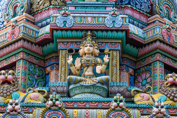 Free picture: The colorful exterior of a Hindu temple in traditional ...