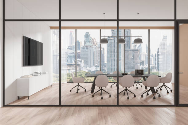 Free Stock Photo of Modern office conference room with large windows ...