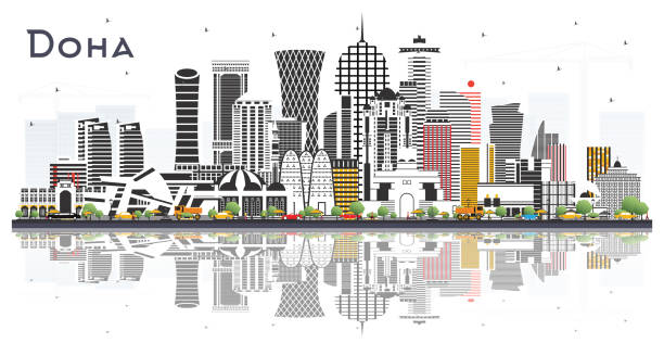 Doha qatar skyline vector Clipart Vector PNG , SVG, EPS, PSD, AI