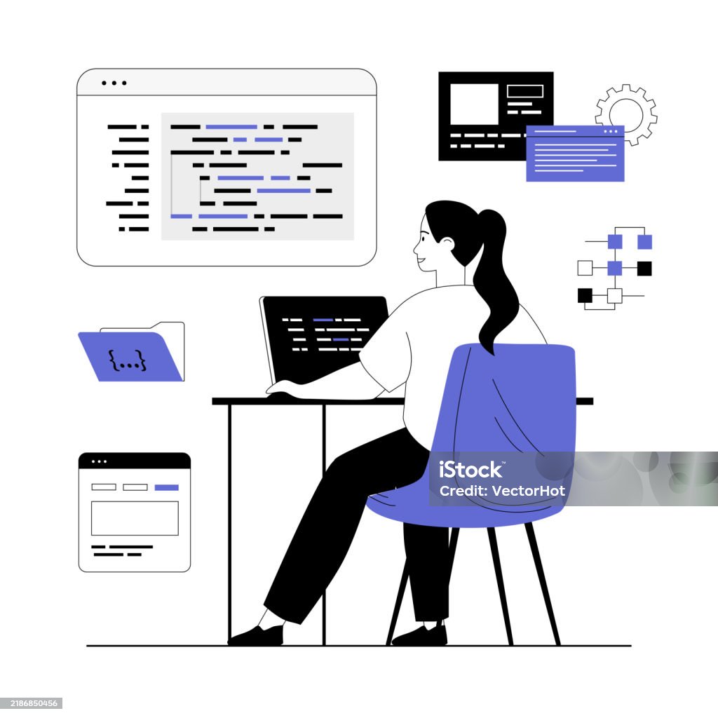 Software Development Programming Coding Developer Working On Computer And Creating Programs
