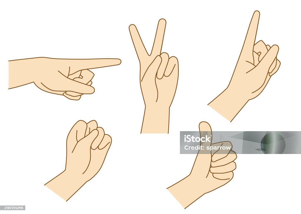 Hand Pose Illustration Set 01 Stock Illustration Download Image Now