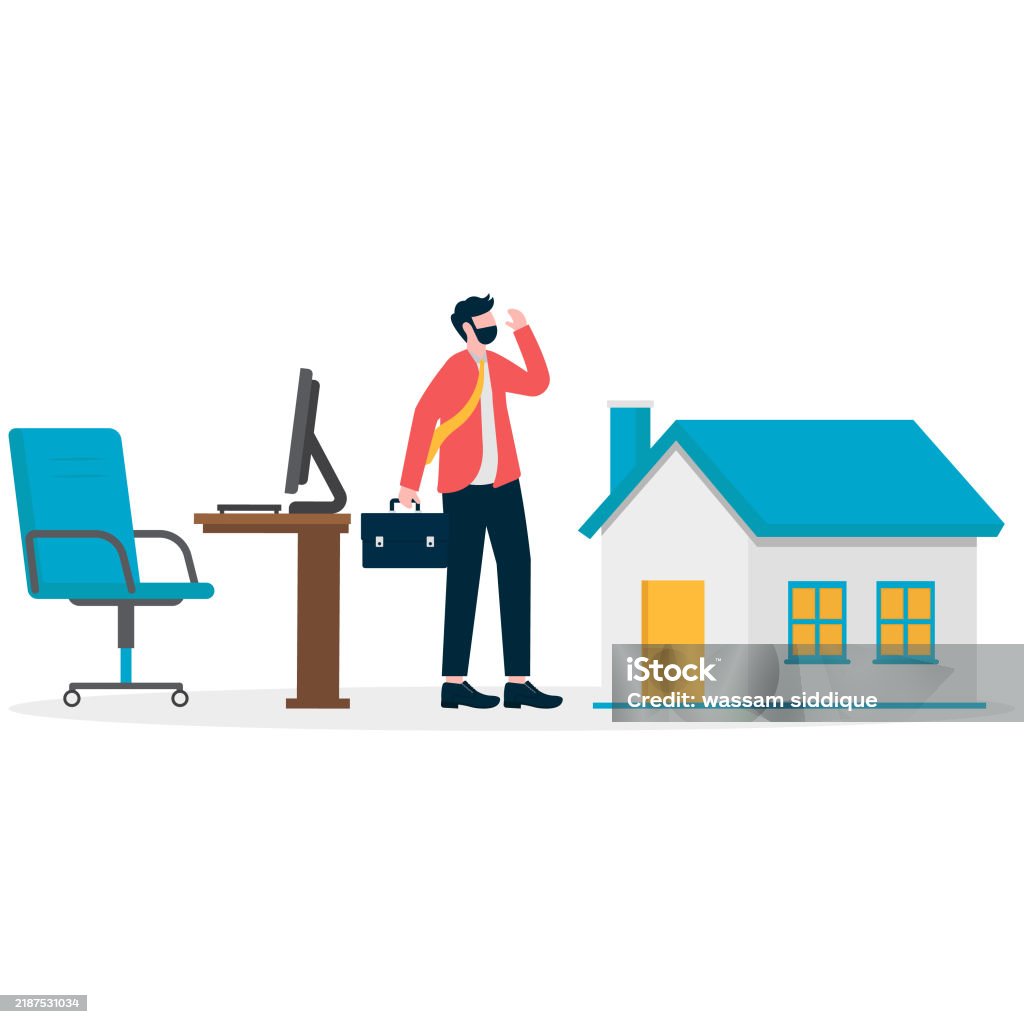 Differences Between Working From Home Vs Office Stock Illustration ... Differences Between Working From Home Vs Office Stock Illustration ...