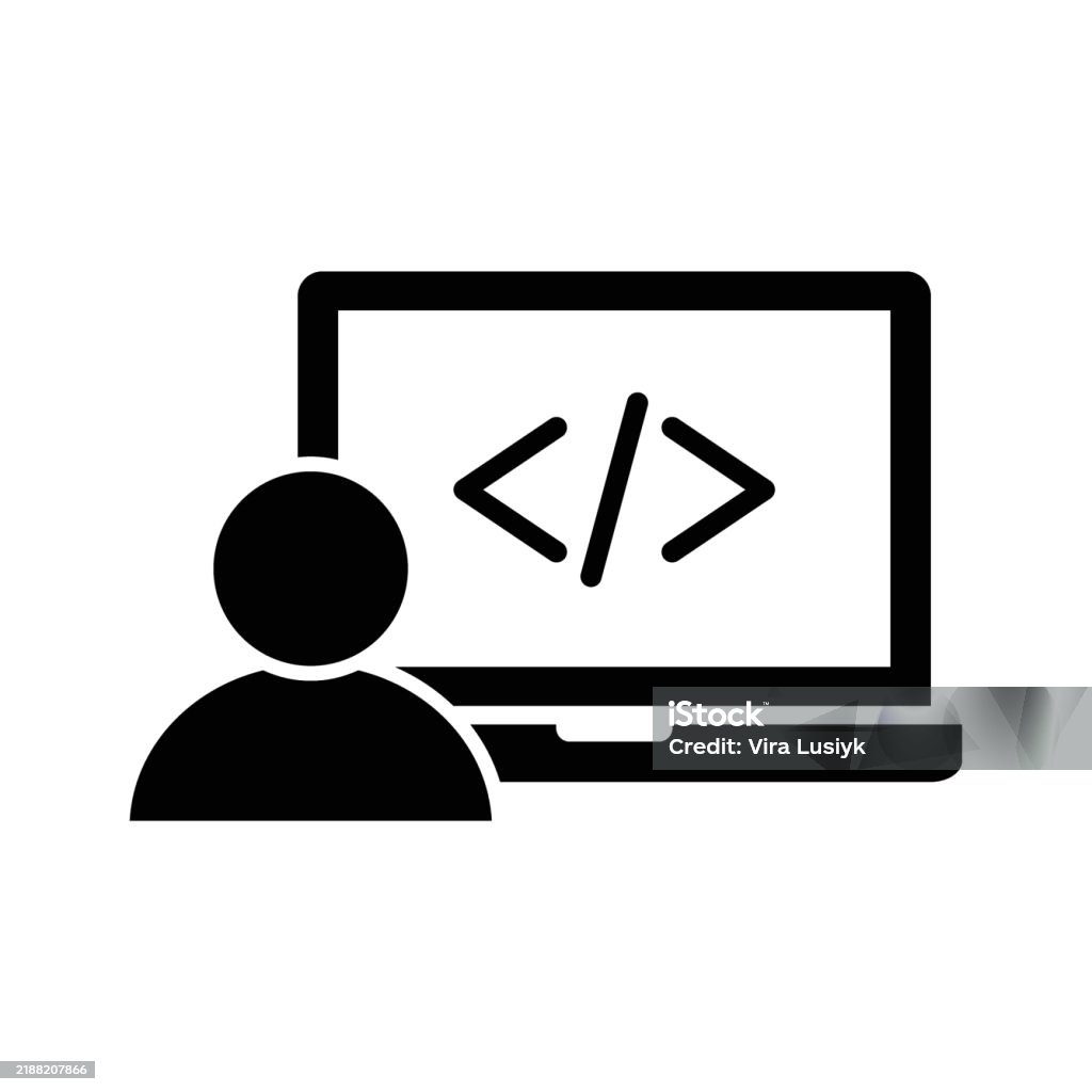 Programming Coding Icon Vector Programmer Coder Icon Software Sign