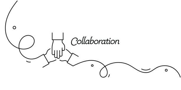 Continuous line drawing together Clipart Vector PNG , SVG, EPS, PSD, AI