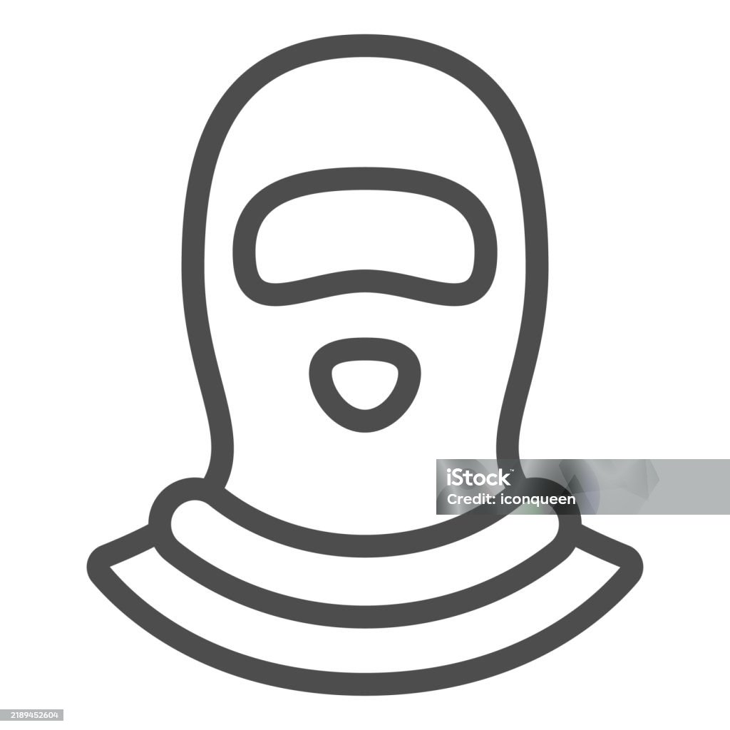 Bandit Cap Line Icon Hacker Attacks Concept Vector Graphics Criminal