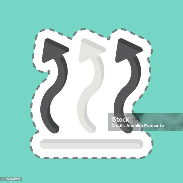 Garis Stiker Memotong Aliran Udara Terkait Dengan Simbol Udara Desain