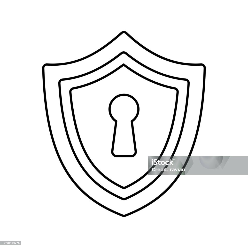 Security Key Outline Icon With Black Color Palette In Outline Style