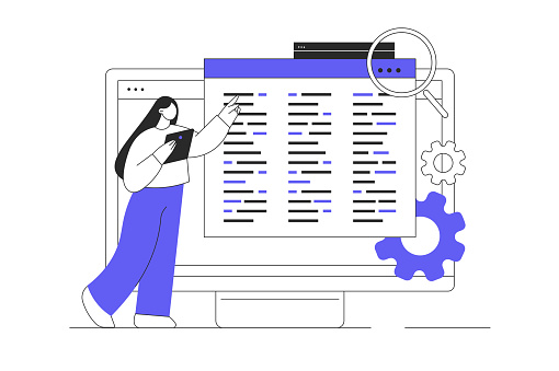 Backend Development Coding And Programming Web Developer Creating Program Code On Monitor Screen