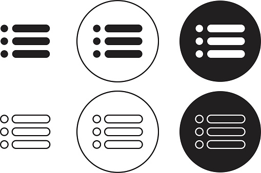 Hamburger Web And Mobile App Menu Flat And Line Icons Set Basic App Ui