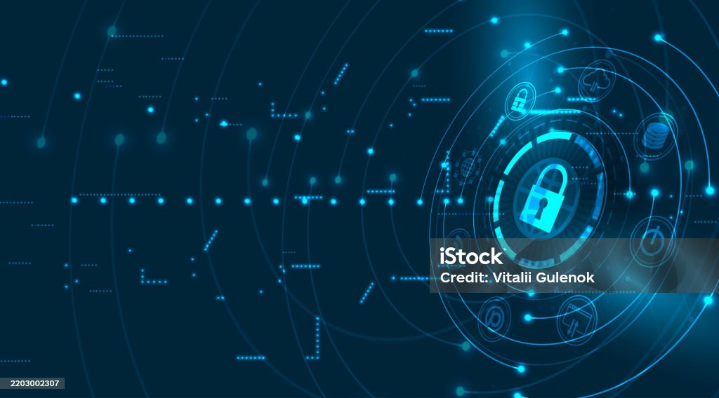 Lock Symbol Is Protecting A Data Information Flow Cyber Security