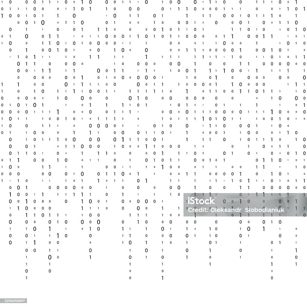 Digital Binary Code Computer Matrix Data Falling Numbers Binary Code Binary Code Matrix Stock
