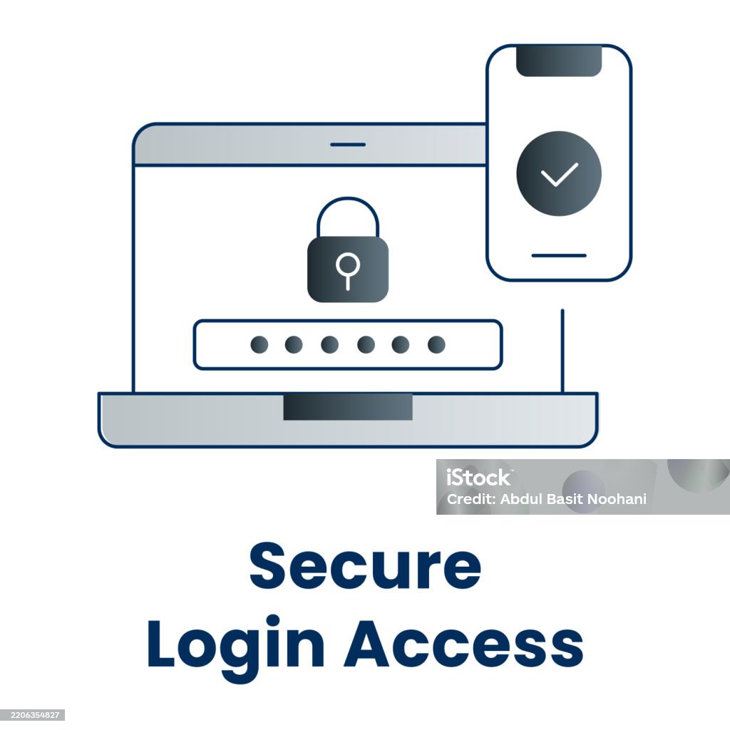Secure Login Access Icon User Authentication Credential Security And