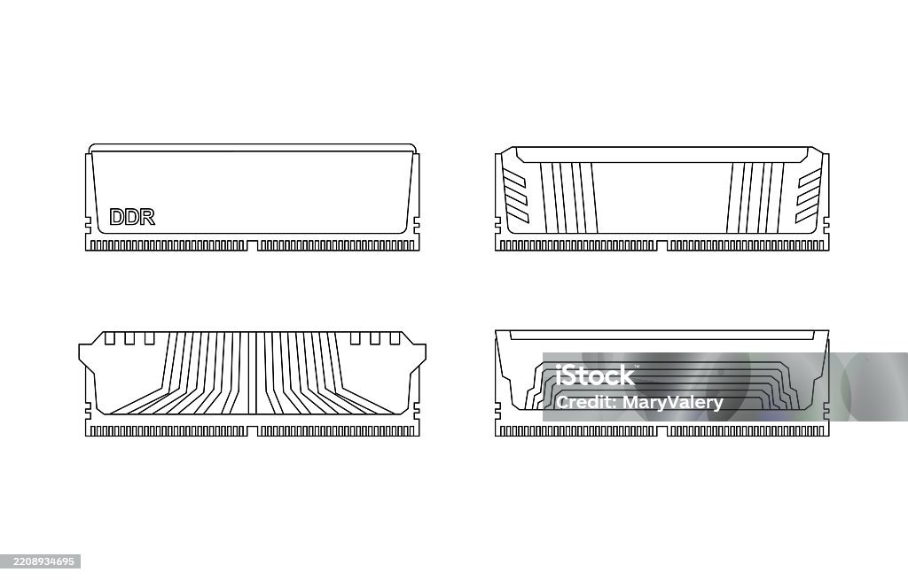 Ram Memory Card Set Random Access Memory Isolated Computer Component