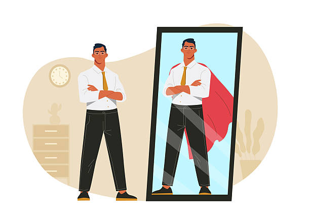 Mirror reflection man Clipart Vector PNG , SVG, EPS, PSD, AI