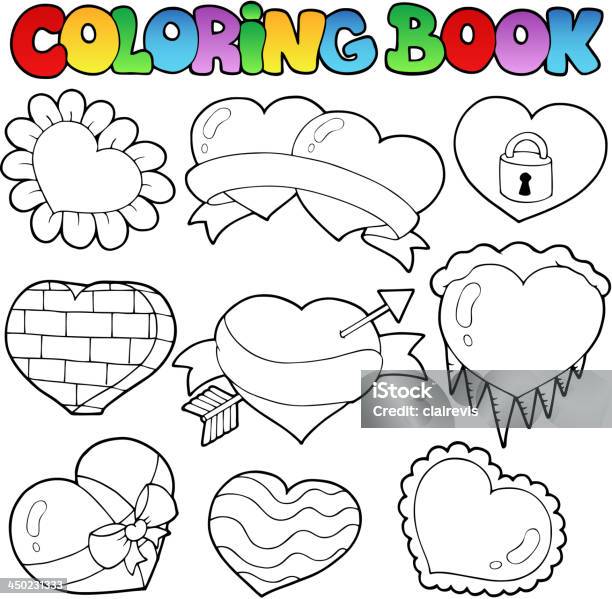 Coloring Book Hearts Collection 1向量圖形及更多二月圖片 二月 剪貼畫 創作性 Istock