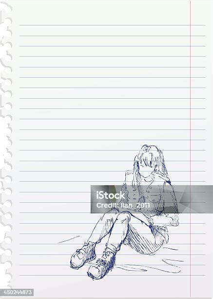 Back To School 일러스트를 Handdrawn 여자아이 가을에 대한 스톡 벡터 아트 및 기타 이미지 가을 고등학교