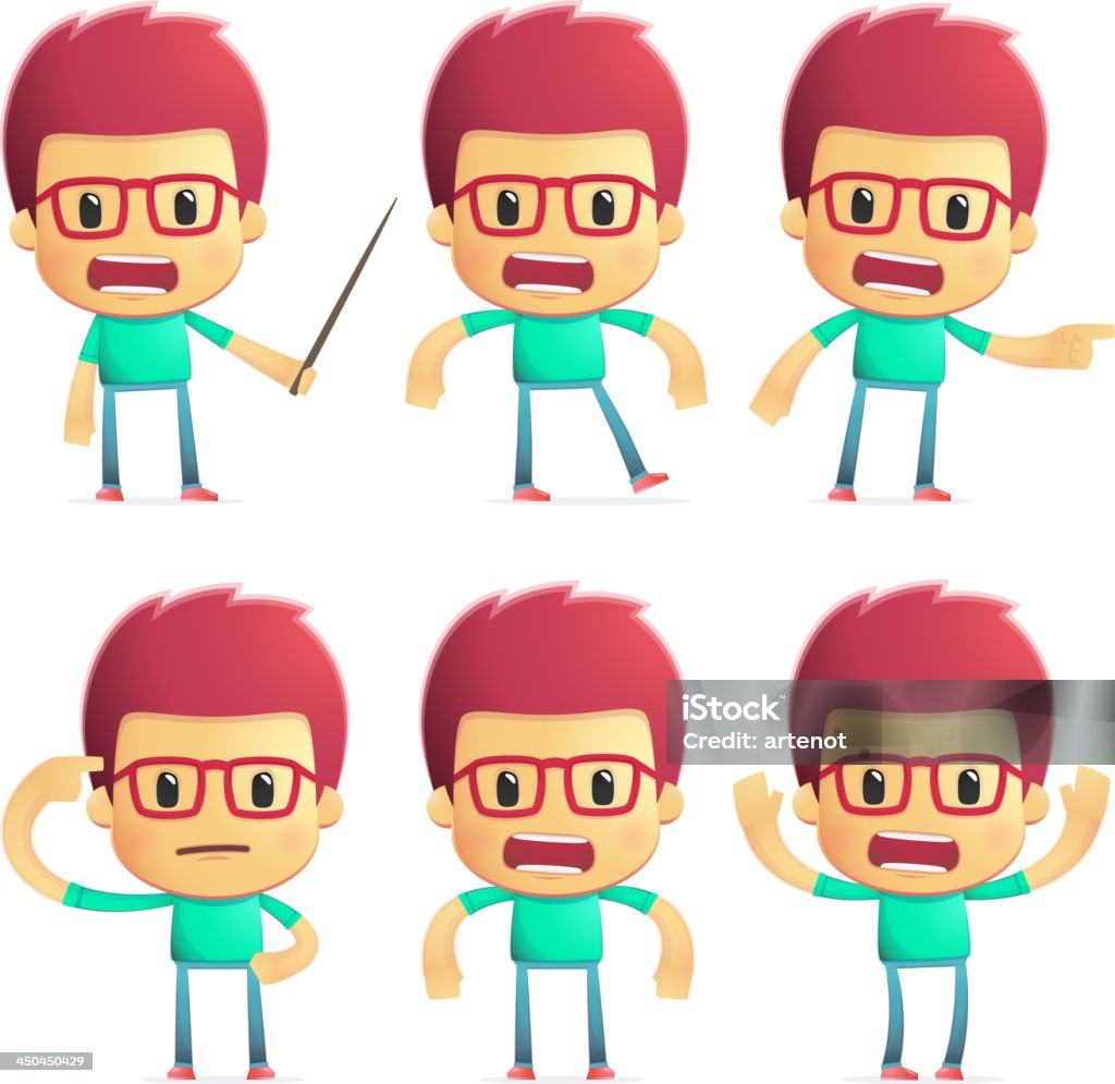 Casual Man In Various Poses Stock Illustration Download Image Now Adult Aggression