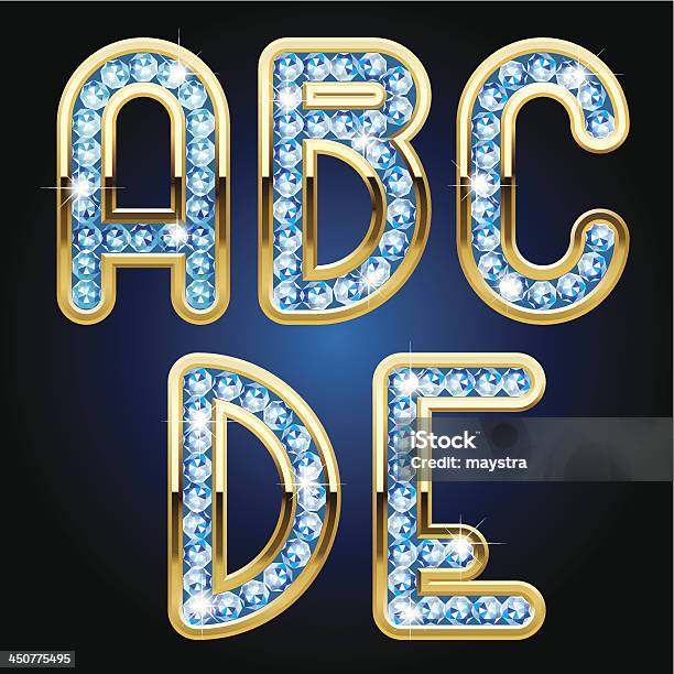 Gold And Diamond Alphabet Letters向量圖形及更多字母表圖片 字母表 鑽石 一組物體 Istock