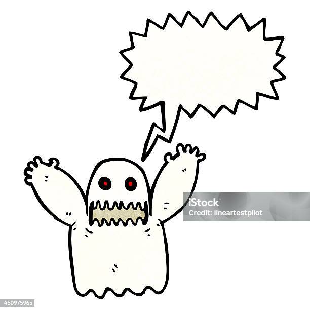 Hantu Kartun Dengan Gelembung Ucapan Ilustrasi Stok Unduh Gambar