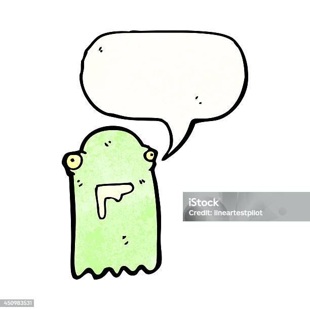 Hantu Kartun Dengan Gelembung Ucapan Ilustrasi Stok Unduh Gambar