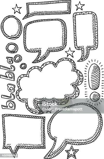 Speech Bubbles Collection Drawing向量圖形及更多一組物體圖片 一組物體 剪裁圖 剪貼畫 Istock