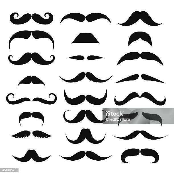 Huge Set Of Vector Mustache向量圖形及更多一組物體圖片 一組物體 上唇鬍鬚 下巴 Istock