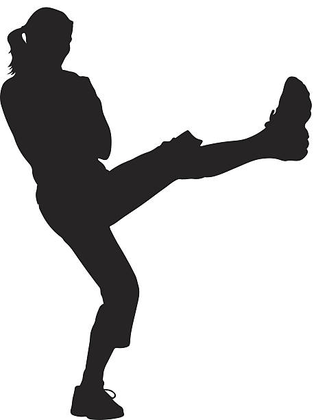 50 Kick Boxing Woman White Background Stock Illustrations Royalty