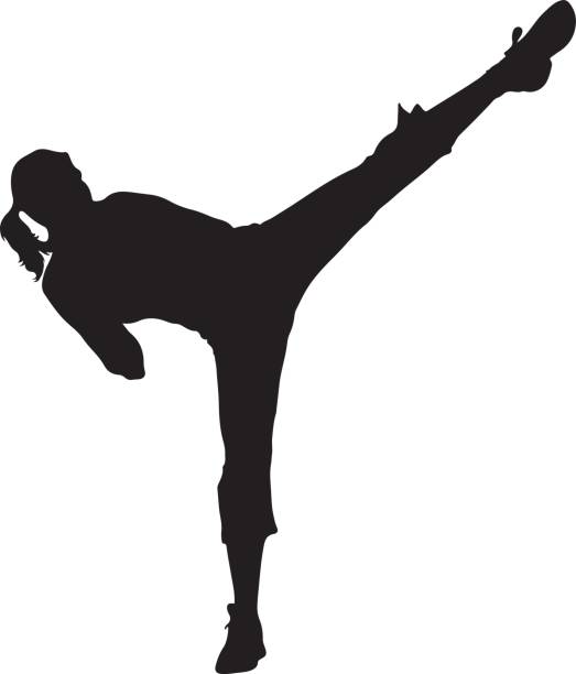 50 Kick Boxing Woman White Background Stock Illustrations Royalty