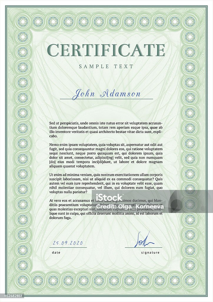 Vector Template Of Detailed Certificate向量圖形及更多優惠券圖片 優惠券 分享 式樣 Istock