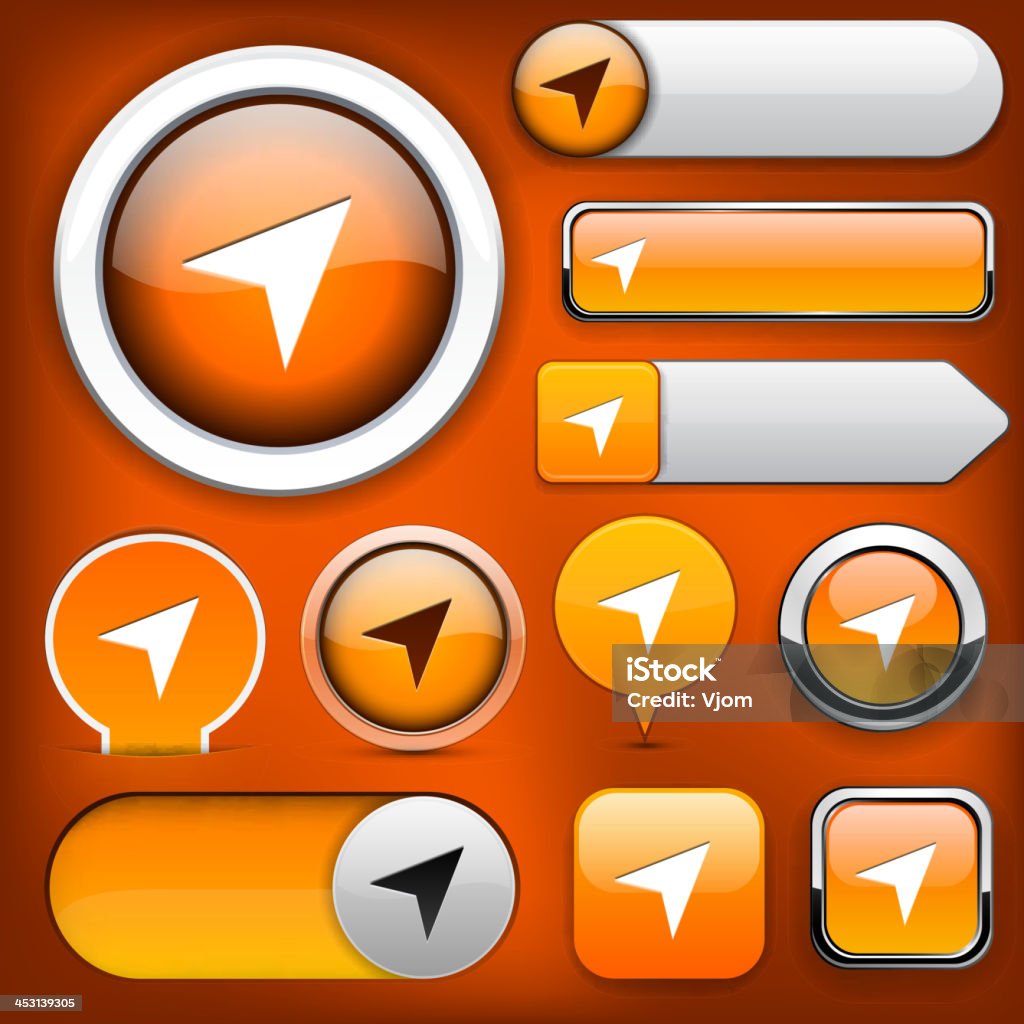 Navigation Highdetailed Web Button Collection Stock Illustration