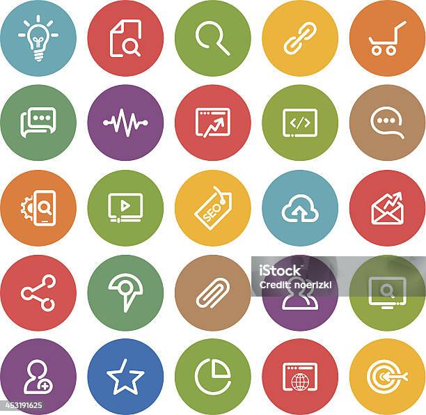 Seo 아이콘 세트 개요 Html에 대한 스톡 벡터 아트 및 기타 이미지 Html 감시 개선 Istock