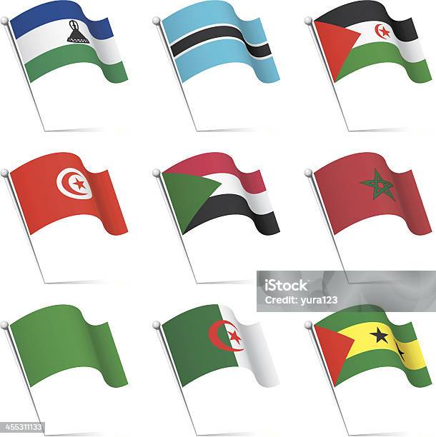 World Flags Waving向量圖形及更多一組物體圖片 一組物體 利比亞 剪裁圖 Istock