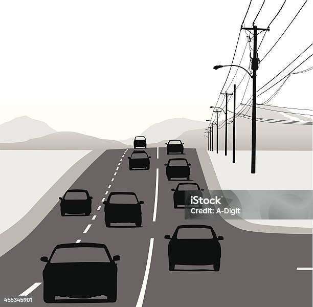 Busy Road Vector Silhouette向量圖形及更多插圖圖片 插圖 高速公路 交通 Istock