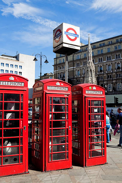 Free Stock Photo of Row of Red Telephone Booths | Download Free Images ...