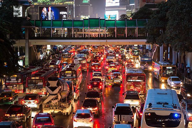 Free Stock Photo of Busy City Street With Heavy Night Traffic ...