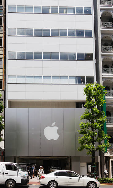 Free Stock Photo of Apple Logo Reflecting on Glass Building | Download ...