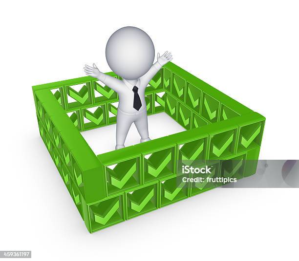 3 D 작은가 사람이 미진 벽에 체크 마크를 검증에 대한 스톡 사진 및 기타 이미지 검증 결정 계약서 Istock