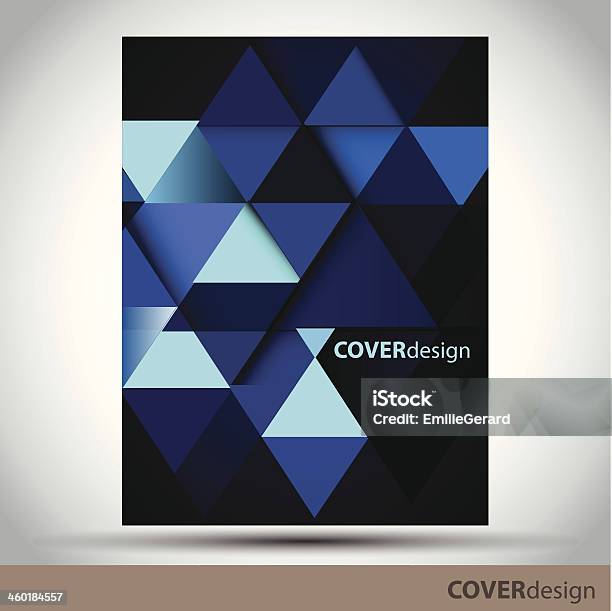Brosur Vektor Selebaran Templat Desain Sampul Dengan Segitiga Biru