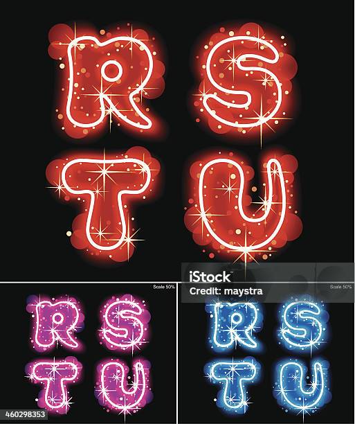 Neon Alphabet Letters向量圖形及更多一組物體圖片 一組物體 大寫字母 字母表 Istock