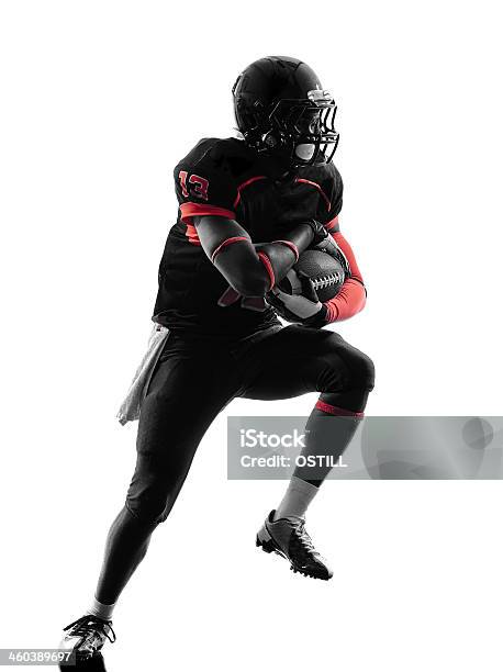 American Football Player 프로그램 실행 실루엣 달리기에 대한 스톡 사진 및 기타 이미지 달리기 미식축구